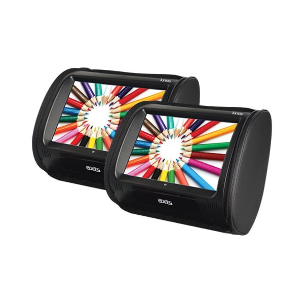 Axis 9 Inch LCD Twin Headrest Entertainment Package with Built-In DVD ...