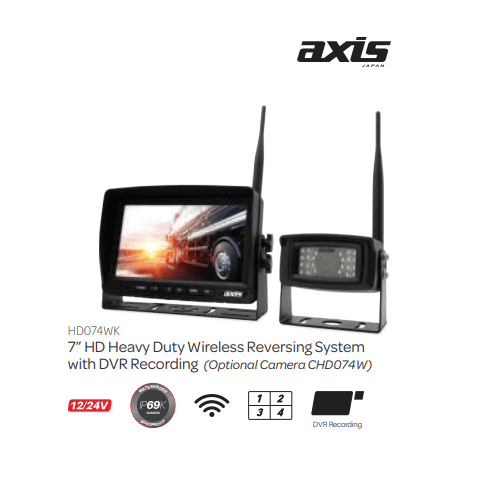 Axis HD074WK Wireless Rear Camera Kit with Power Bank - Reverse Safe