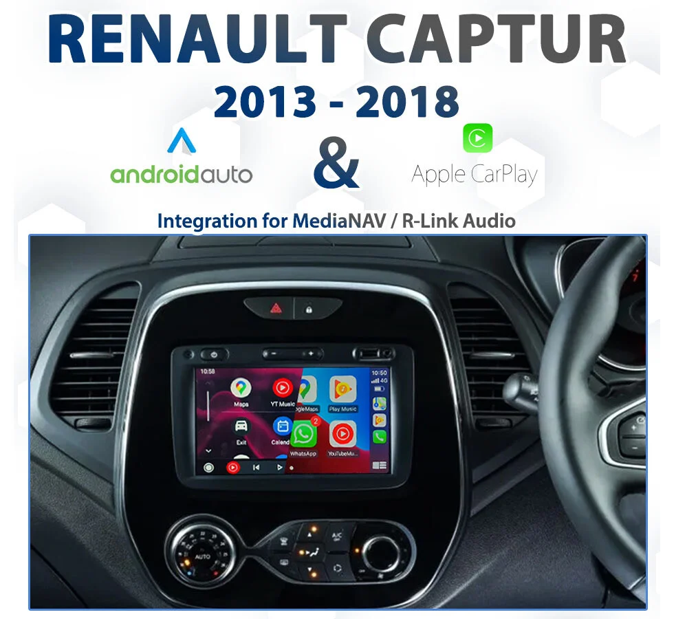 Renault Captur 2013-2019 Apple CarPlay & Android Auto Integration for ...