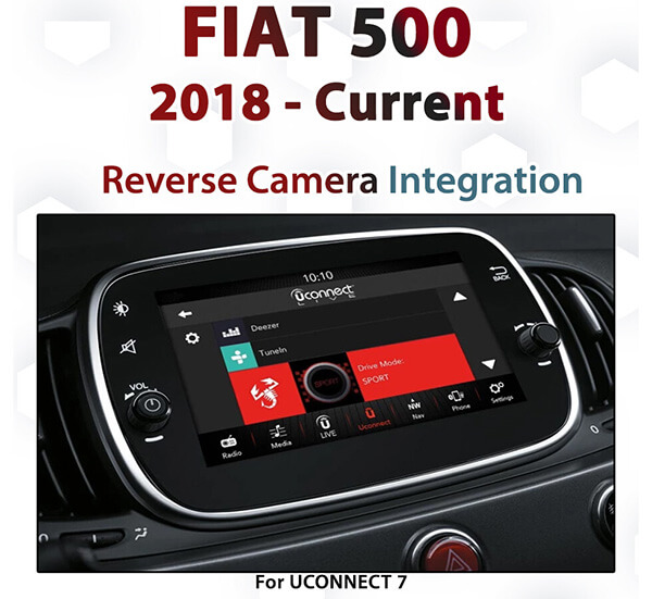 Fiat 500 (2018 – Current) Reverse Camera Integration for UConnect 7 - Reverse Safe