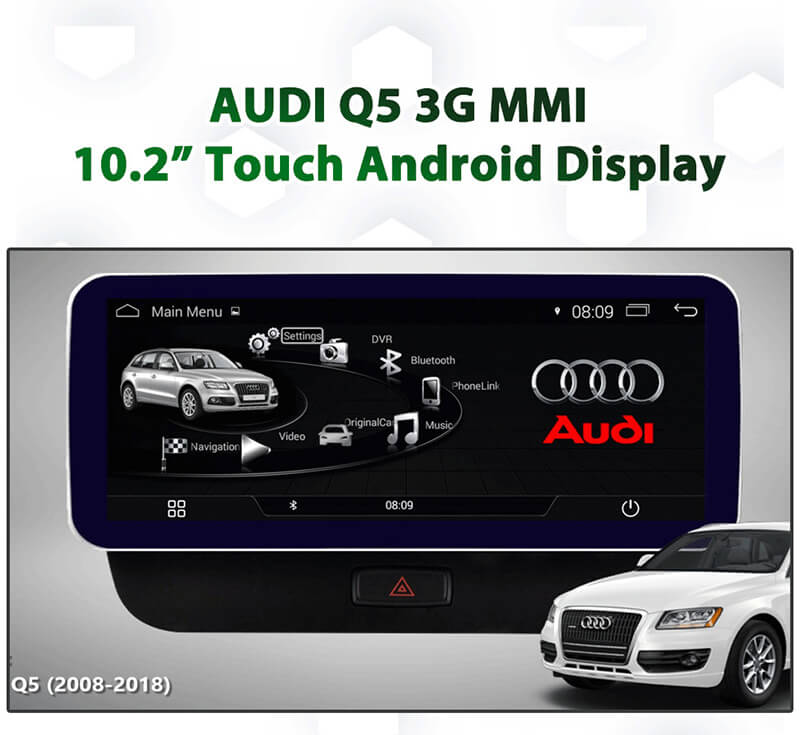 AUDI Q5 3G MMI – 10.2″ Touch Android 13 Display with CarPlay & Android Auto - Reverse Safe
